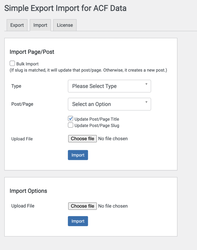 Simple Export Import PRO ACF - Advanced Custom Fields Plugin